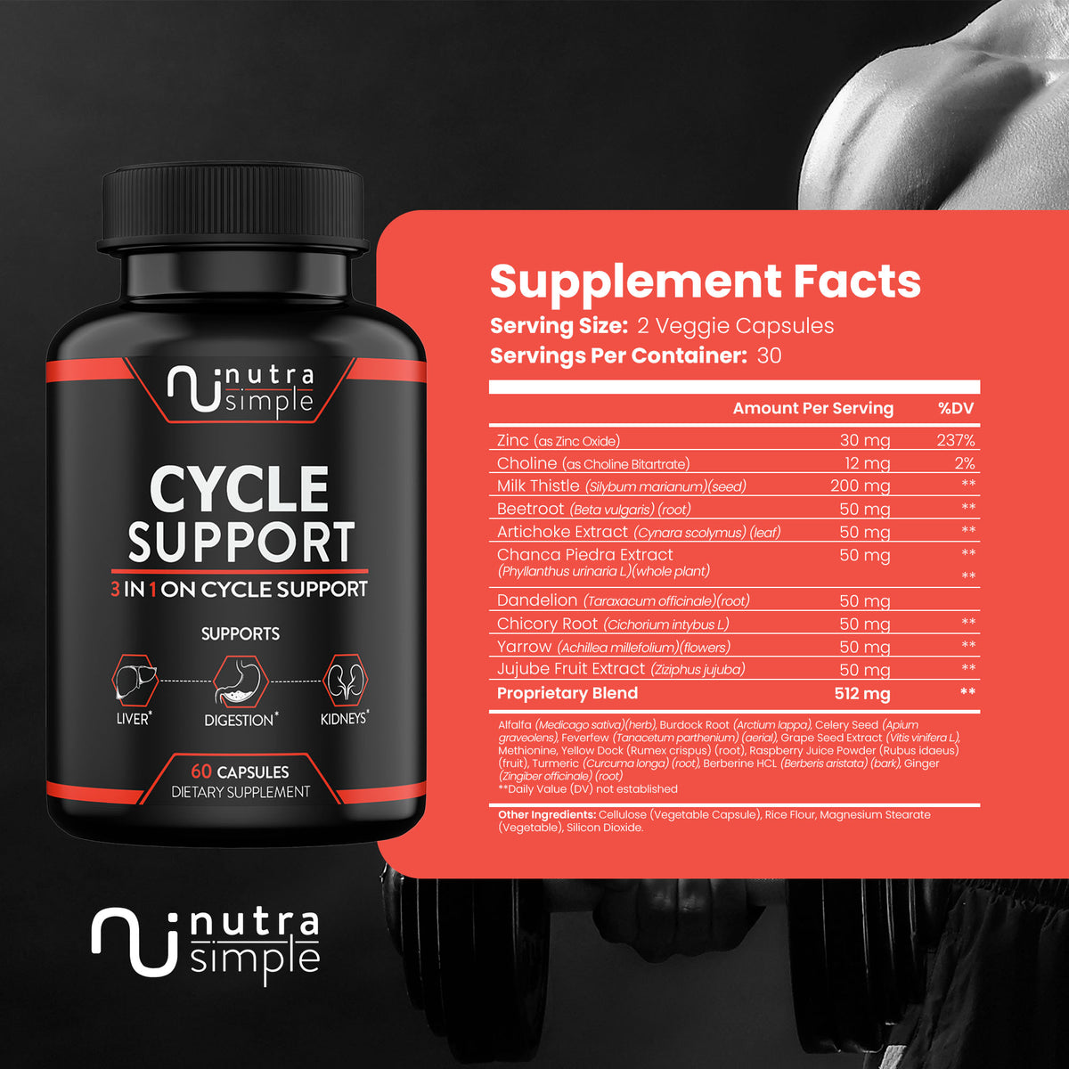 Nutra Simple On Cycle Support Supplement - 60 Capsules